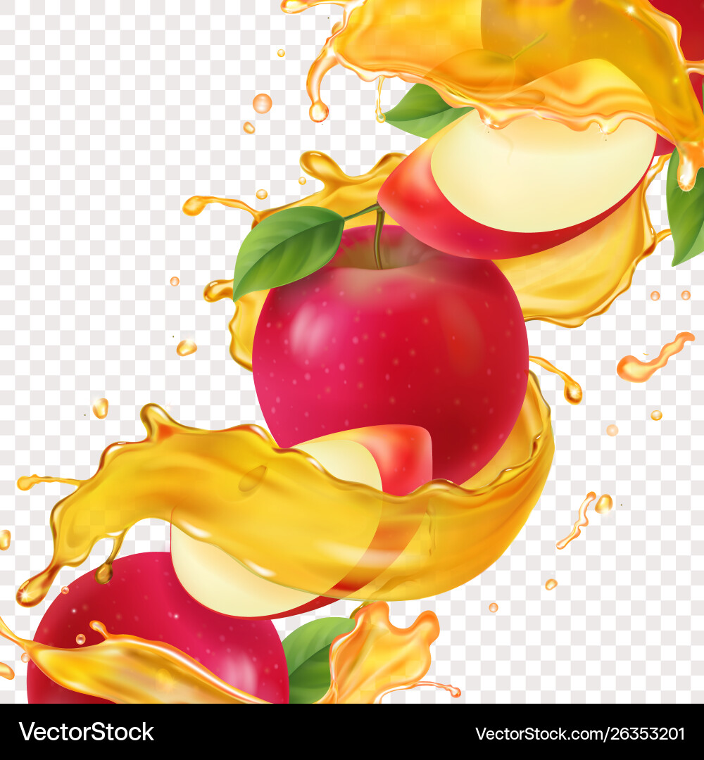 Apple fresh juice realistic Royalty Free Vector Image