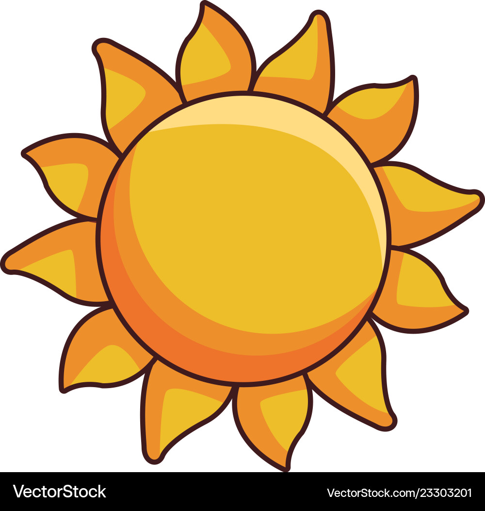 Big sun cartoon Royalty Free Vector Image - VectorStock