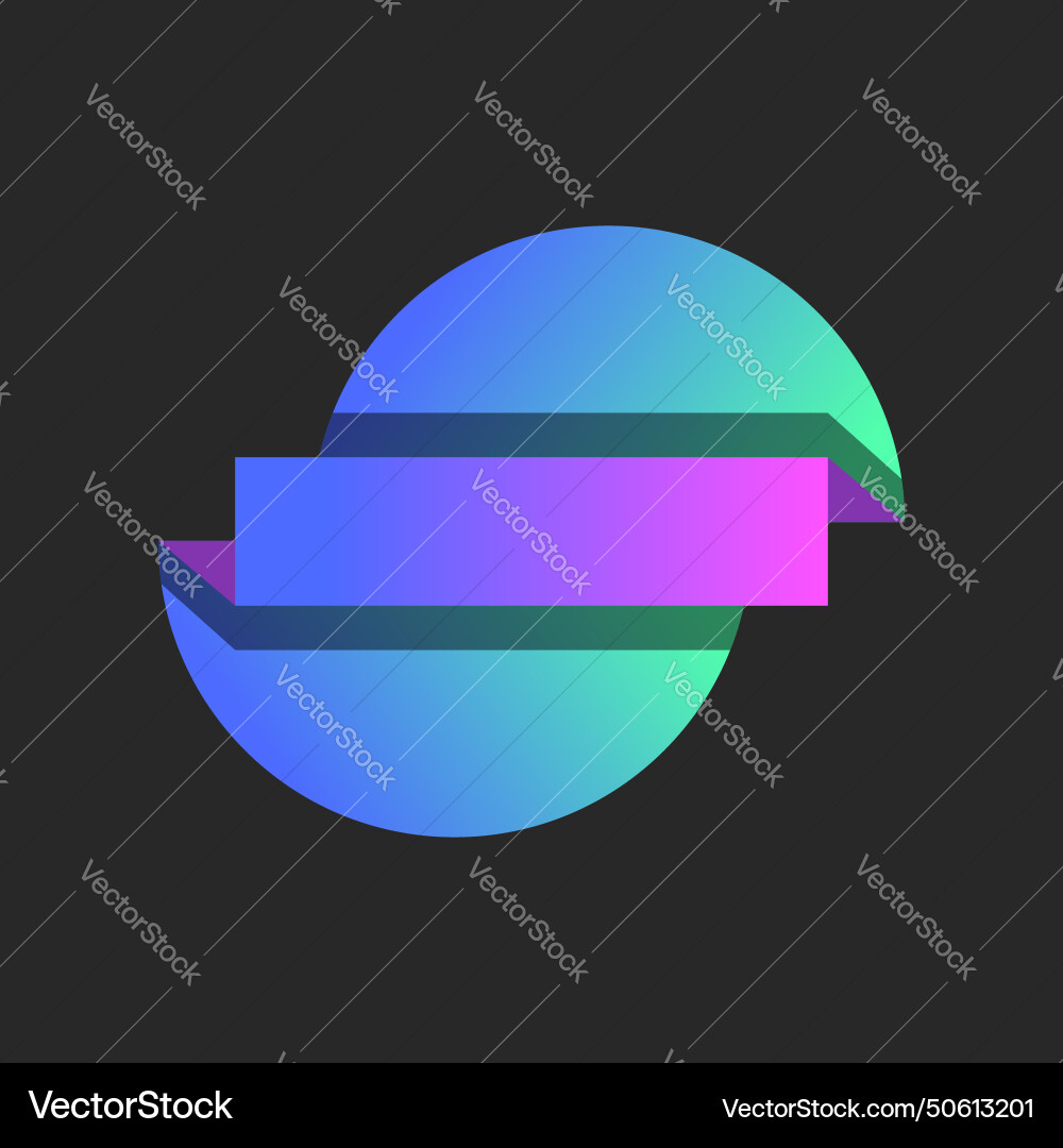 Broken round logo isometric geometric shapes Vector Image