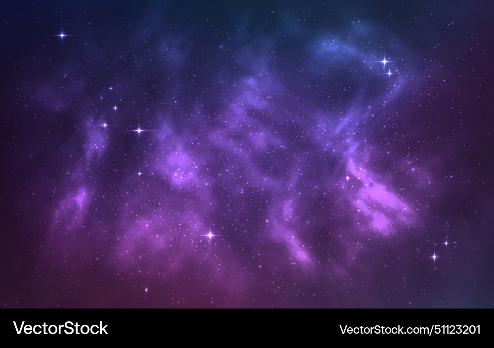 Cosmos background realistic purple galaxy with Vector Image