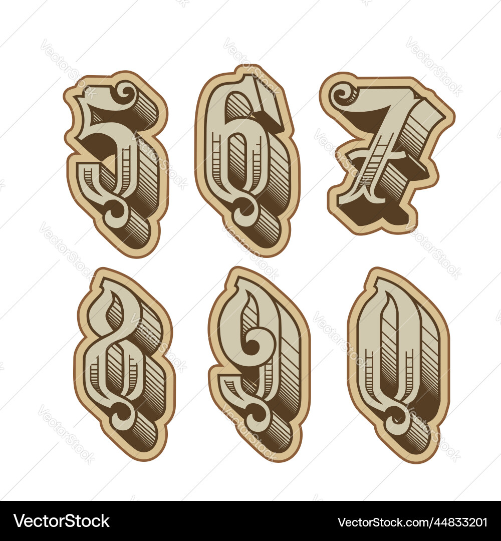Decorative cyrillic font Royalty Free Vector Image