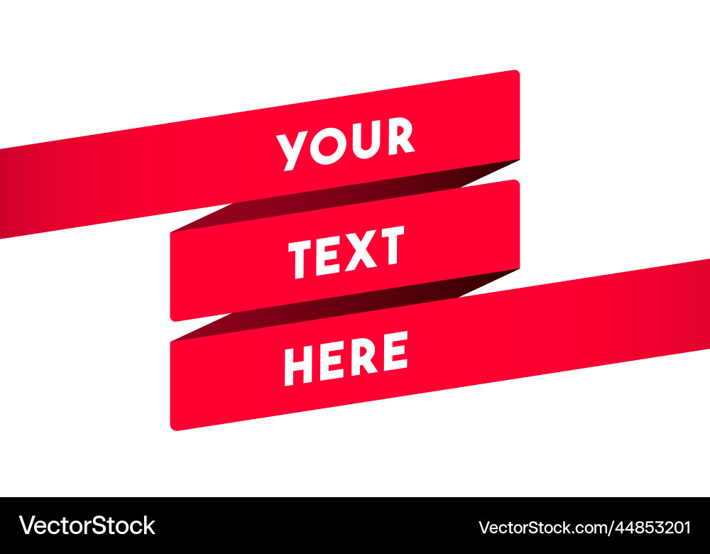 Dynamic Red Ribbon for Text Royalty Free Vector Image