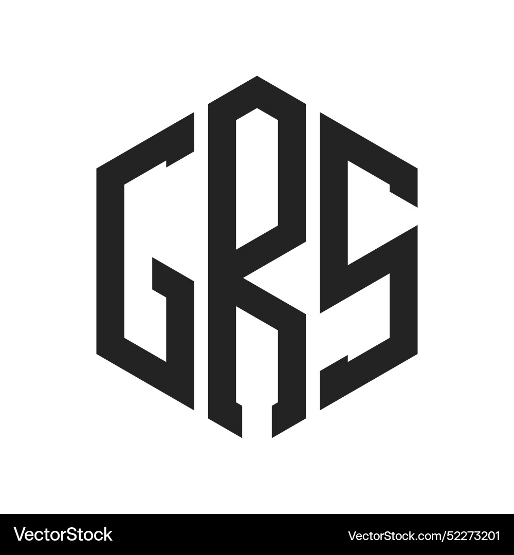 Grs logo design initial letter monogram Royalty Free Vector