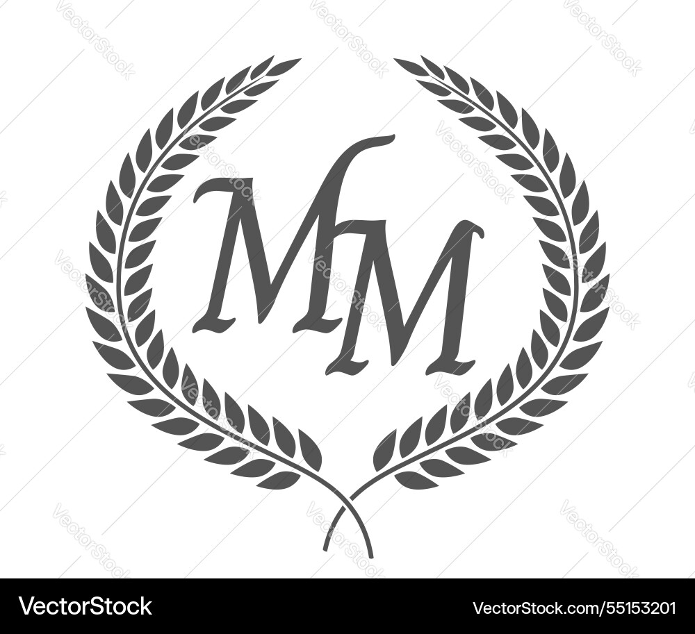 Initial letter m and mm monogram logo design Vector Image