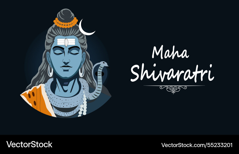 Maha shivaratri - meditative lord shiva Royalty Free Vector