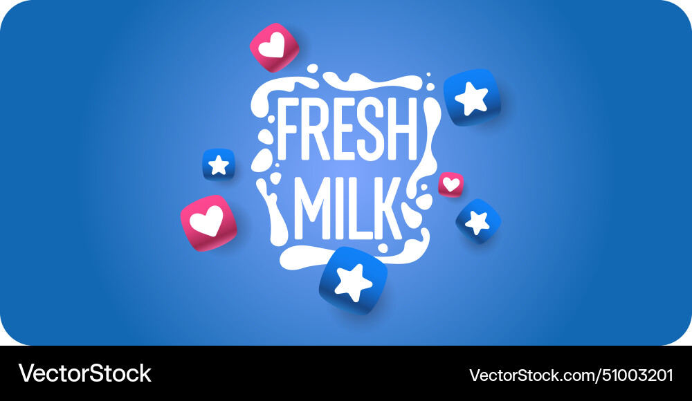Modern poster fresh milk with splashes Royalty Free Vector