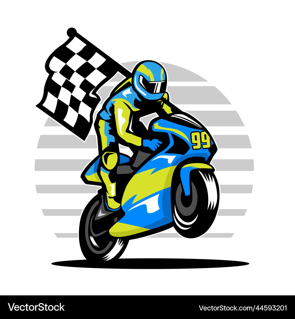 Motorcycle Racer Cartoon Royalty Free Vector Image
