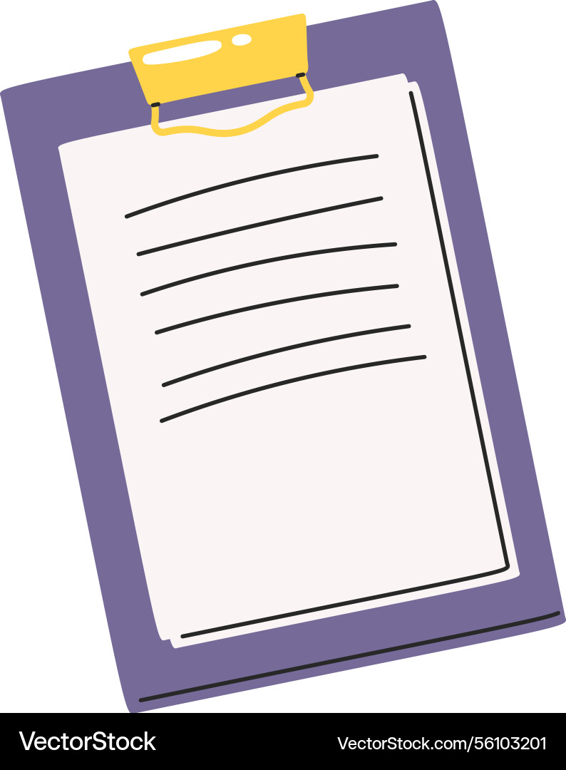 Paper clipboard holder hand-drawn doodle Vector Image