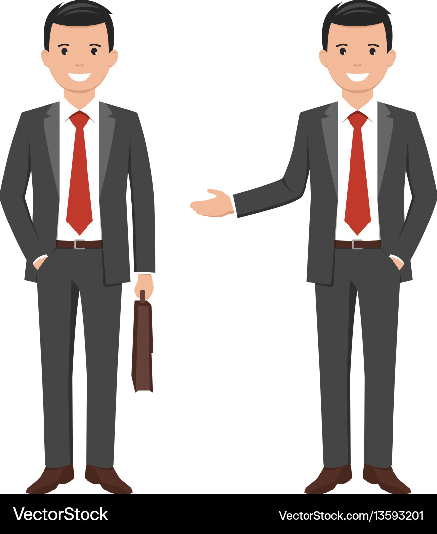 Smiling Business Cartoon Character Royalty Free Vector Image