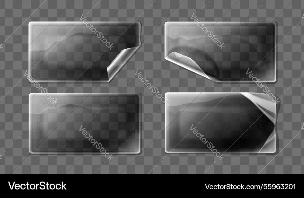 Transparent plastic stickers with wrinkled texture