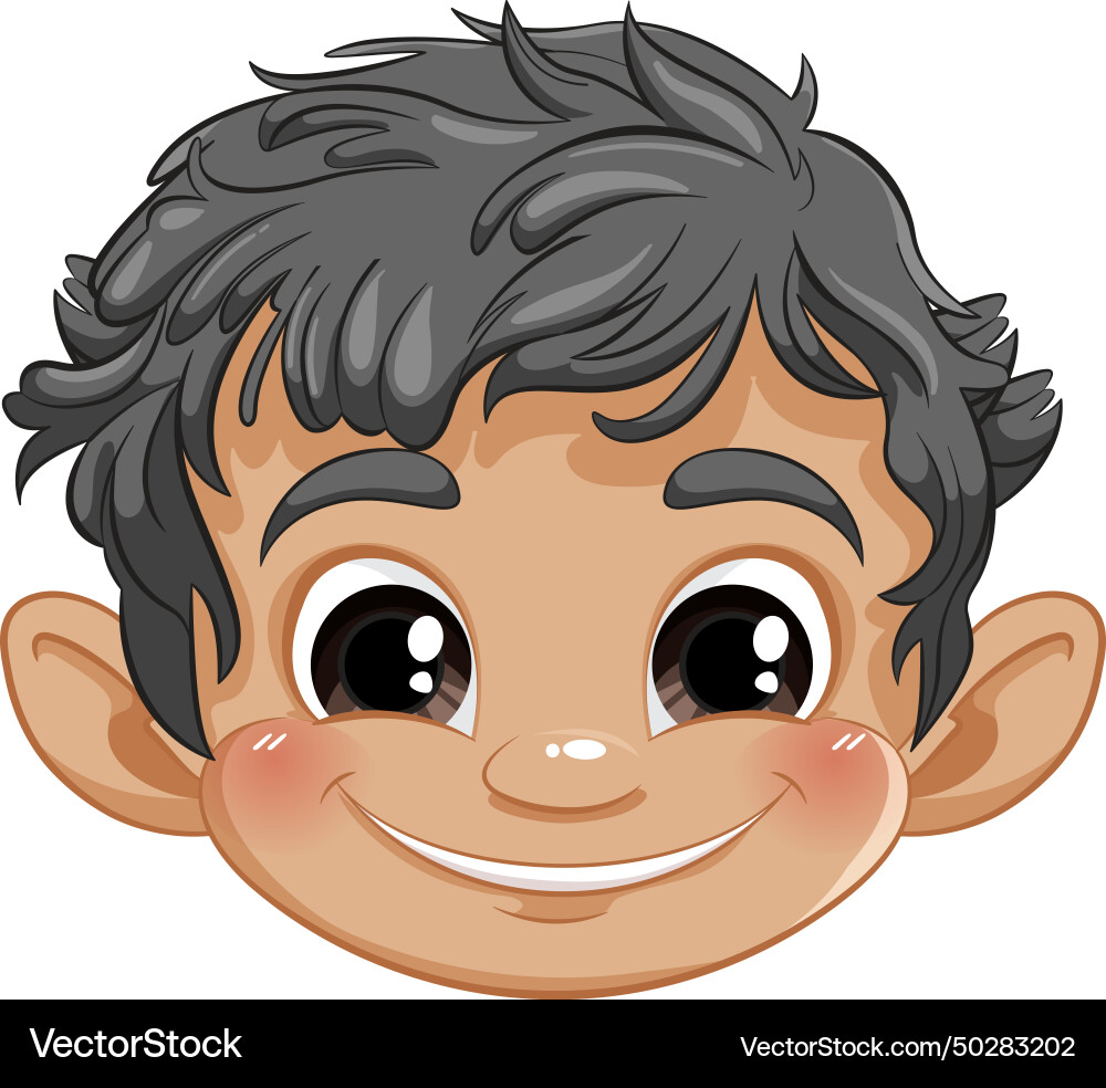 A smiling young boys face – Royalty-Free Vector | VectorStock