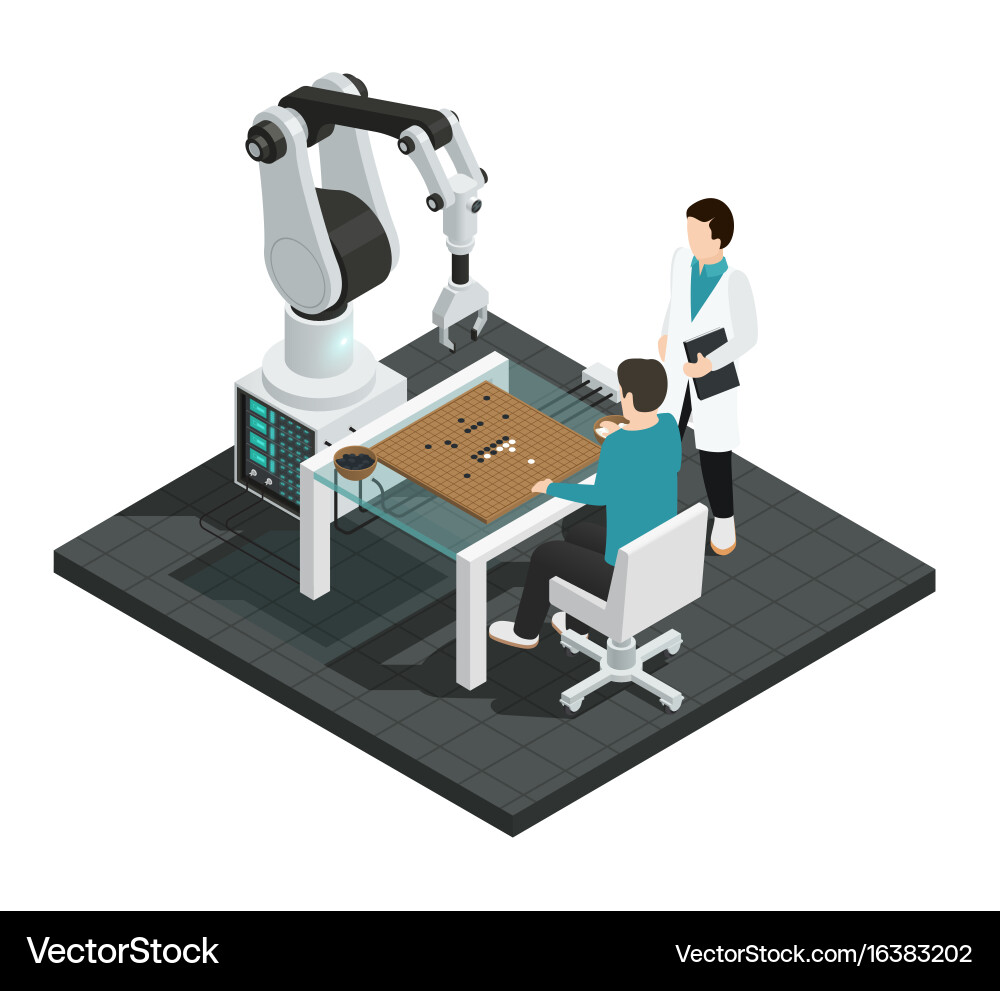 Artificial intelligence isometric composition Vector Image
