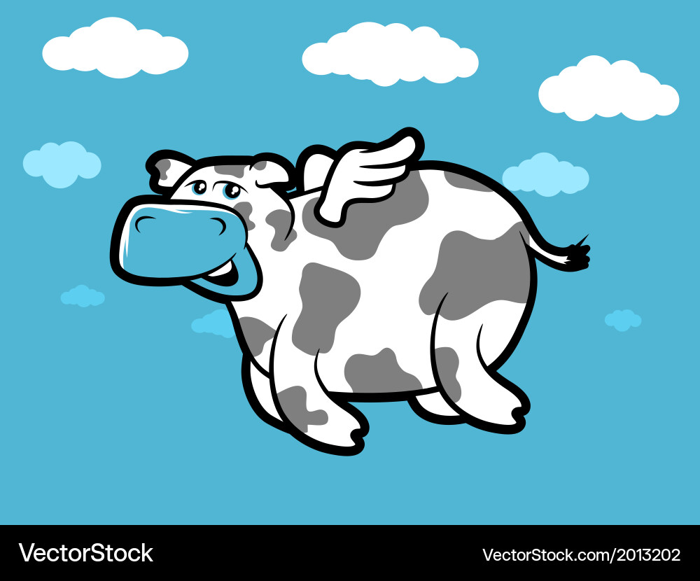 Cow Flying with Wings Vector Images (over 230)