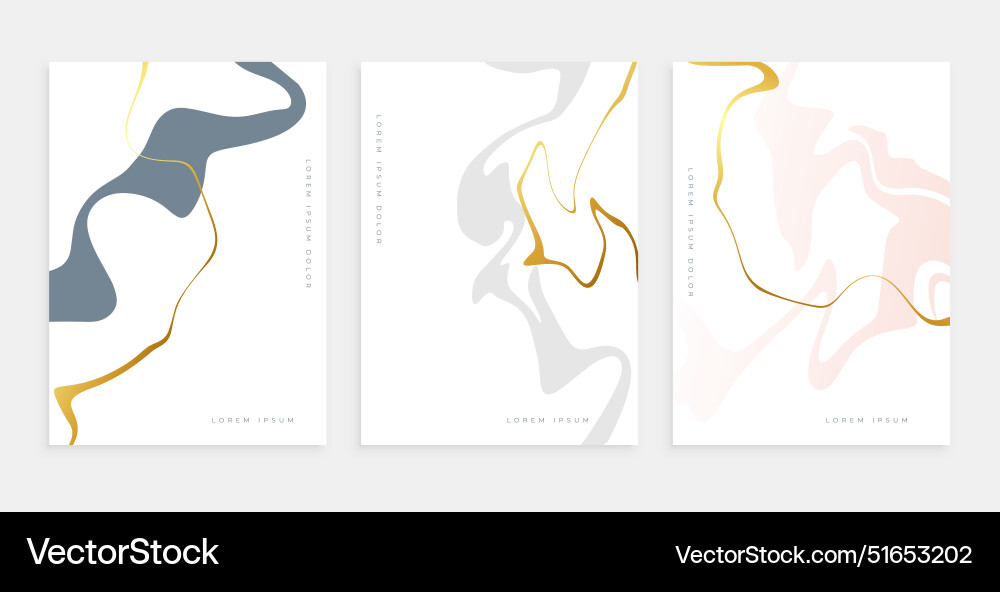 Collection of abstract golden line pattern banner Vector Image