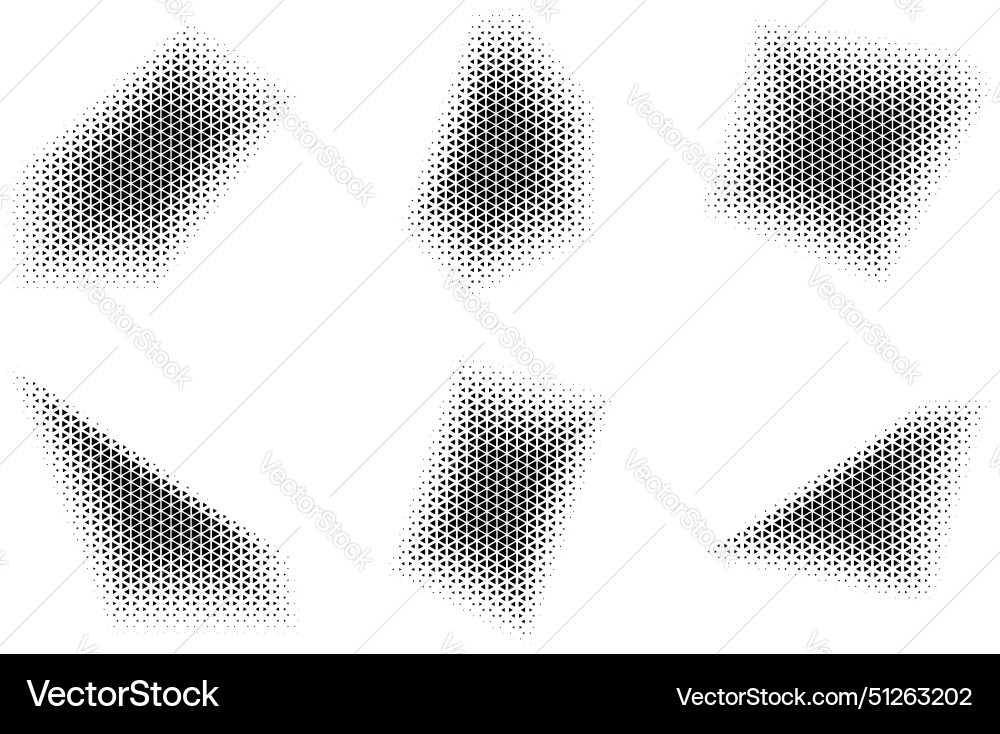 Halftone triangle pattern reprographic technique Vector Image