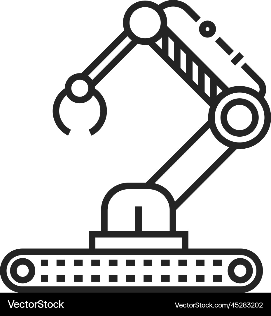 Industrial robot hand icon manufacture automation Vector Image