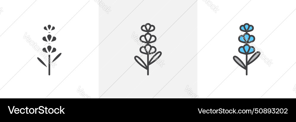 Lavender icon set provence aromatic medicinal Vector Image