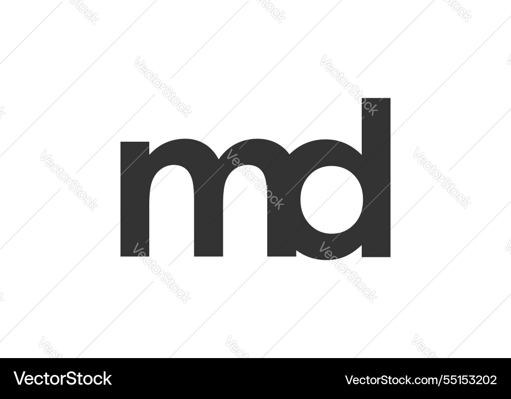 Md creative geometric initial based modern and Vector Image
