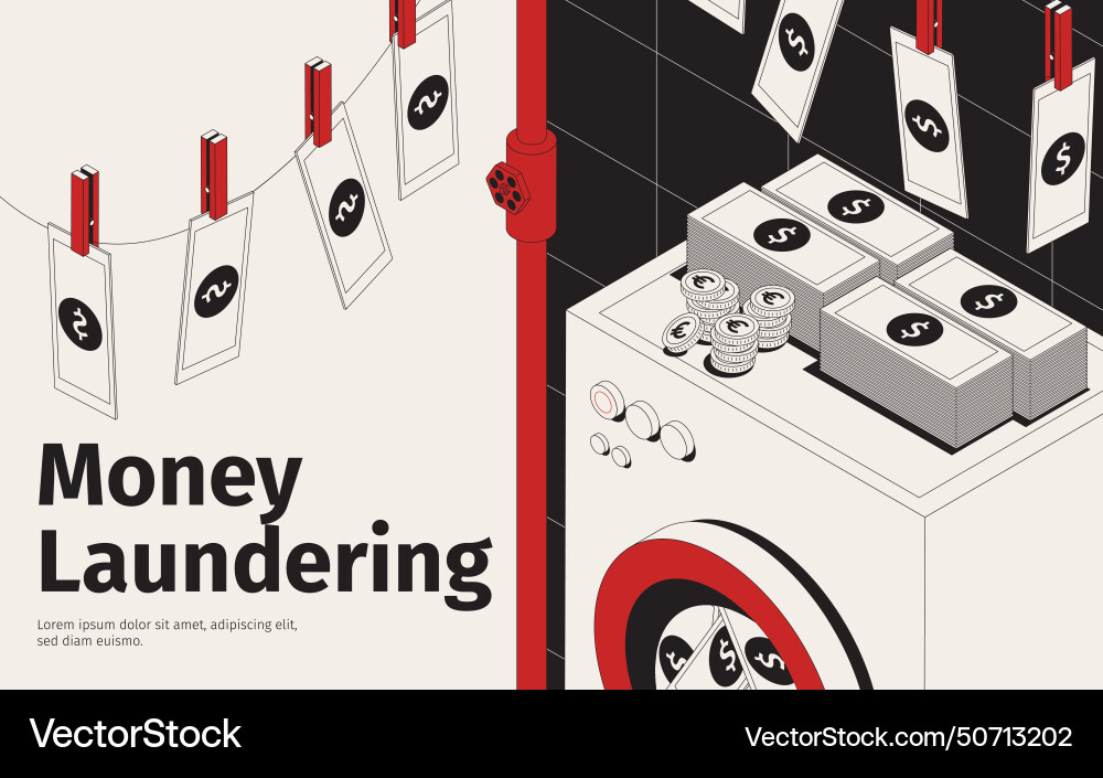 Money laundering concept Royalty Free Vector Image
