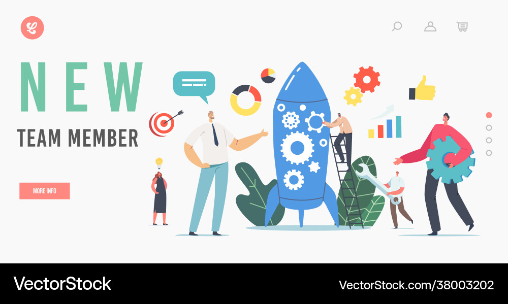 New Team Launch Startup Template Royalty Free Vector Image