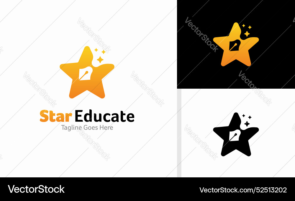 Star educate logo design concept academy logo Vector Image