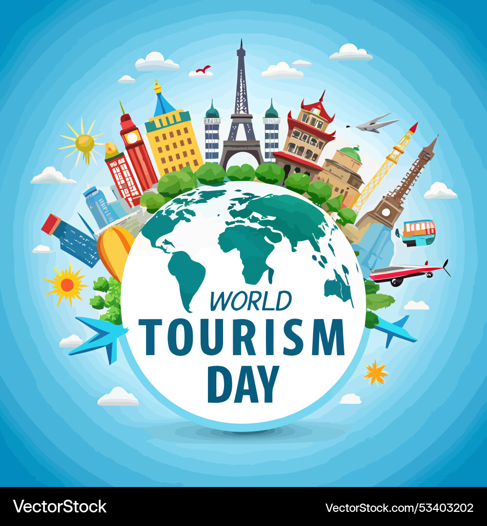 World tourism day design Royalty Free Vector Image