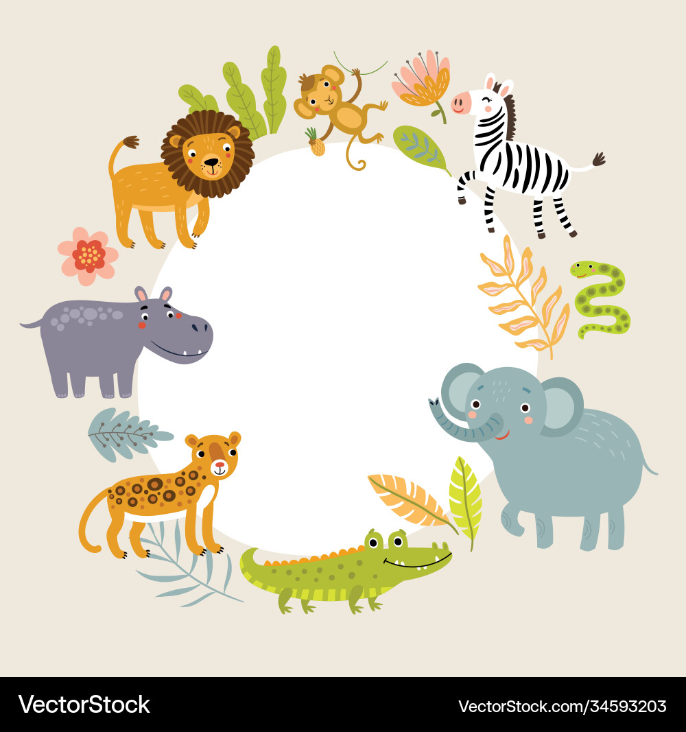 Background for text with cute animals Royalty Free Vector