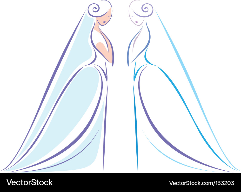 Beautiful bride Royalty Free Vector Image - VectorStock