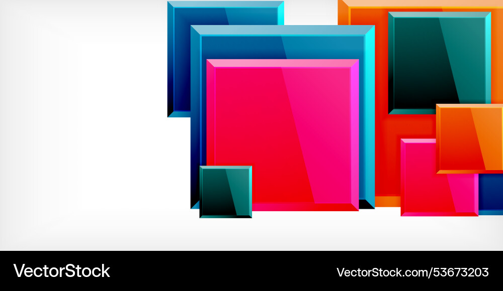 Colorful squares with reflections abstract Vector Image