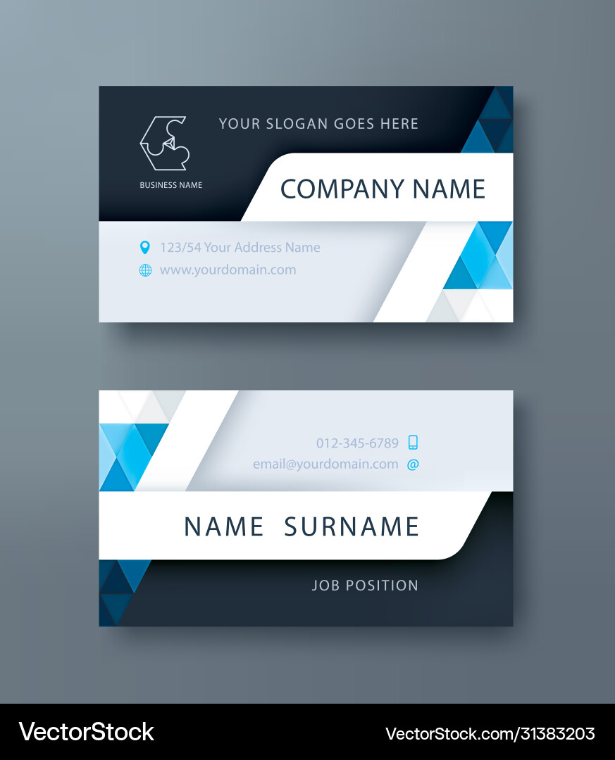Corporate business personal name card template Vector Image