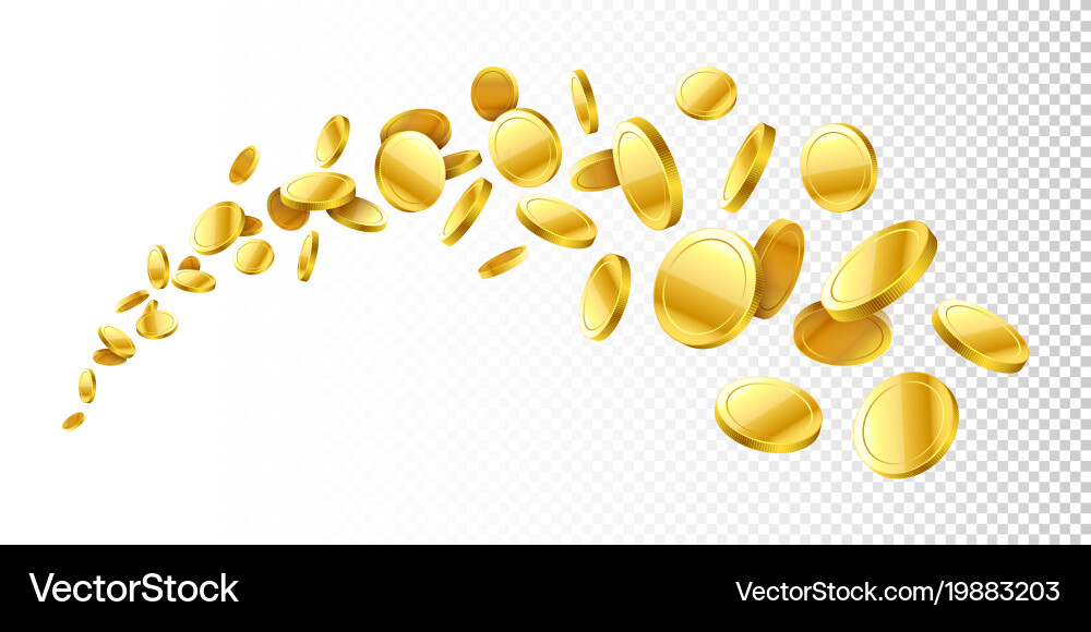 Flying gold coins Royalty Free Vector Image - VectorStock