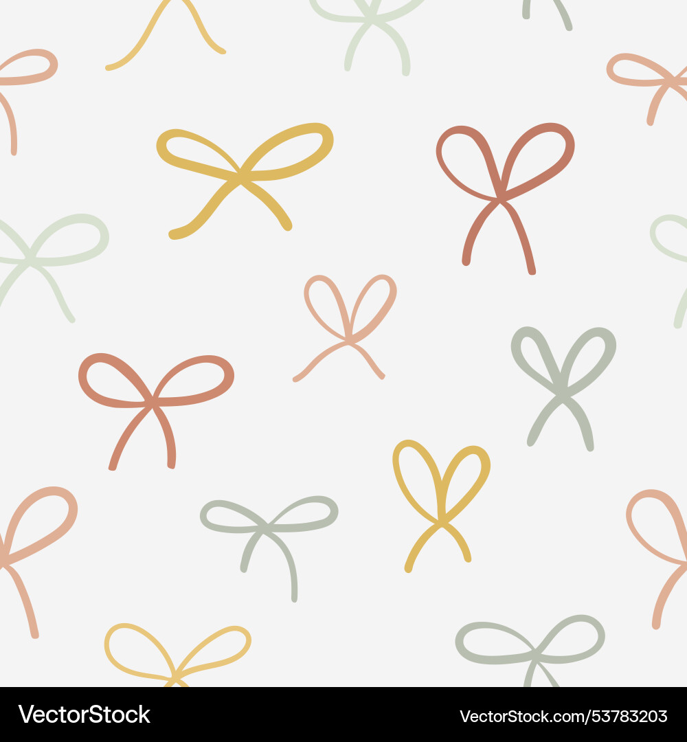 Hand drawn simple bows seamless pattern Royalty Free Vector