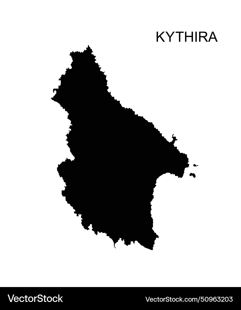 Ionian island kythira map silhouette Royalty Free Vector