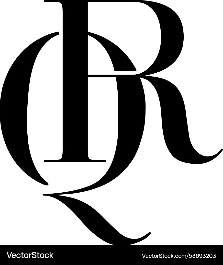 Qr rq logo Royalty Free Vector Image - VectorStock