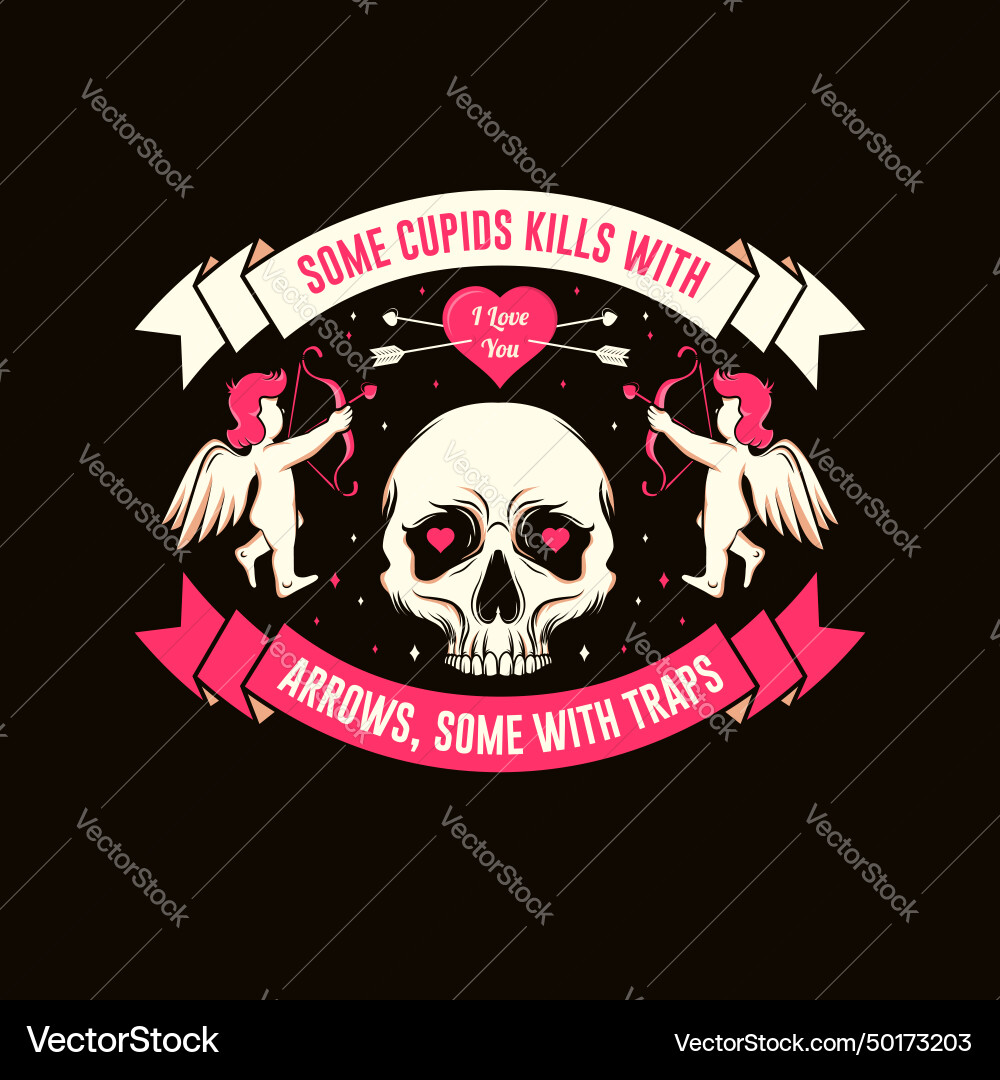 Some cupid kills with arrows traps Royalty Free Vector Image