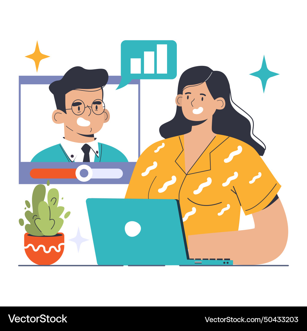 Webinars concept flat Royalty Free Vector Image
