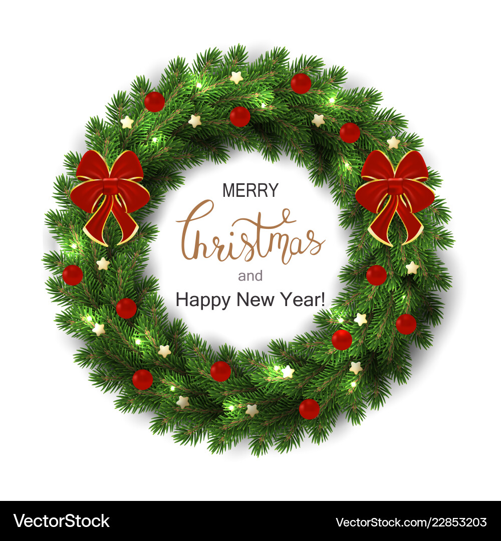 White card with christmas wreath Royalty Free Vector Image