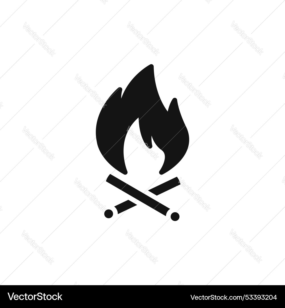 Campfire icon isolated on white background Vector Image