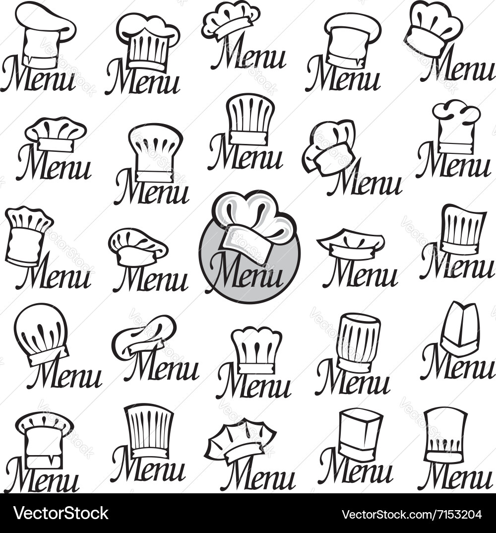 Chef hats set Royalty Free Vector Image - VectorStock