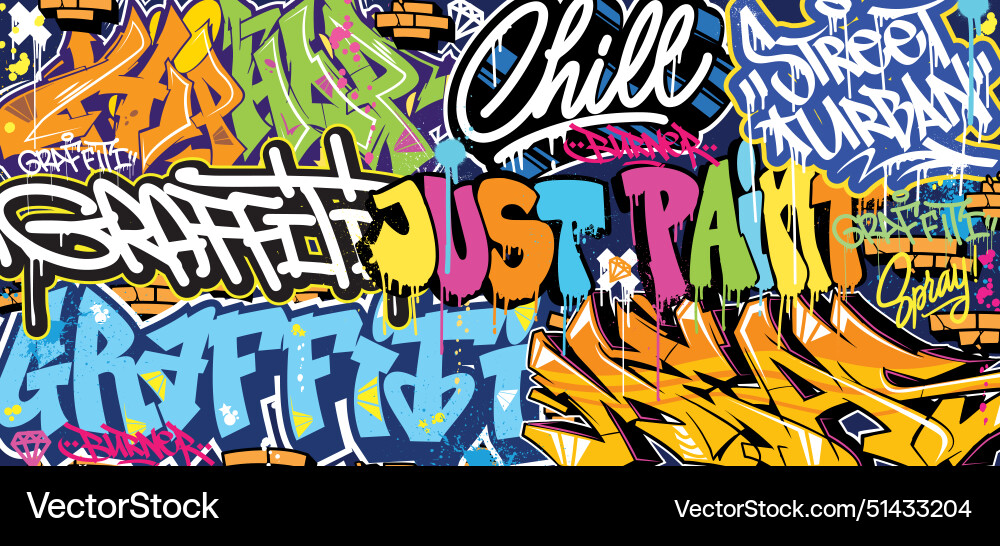 Colorful graffiti backgrounds 2 Royalty Free Vector Image