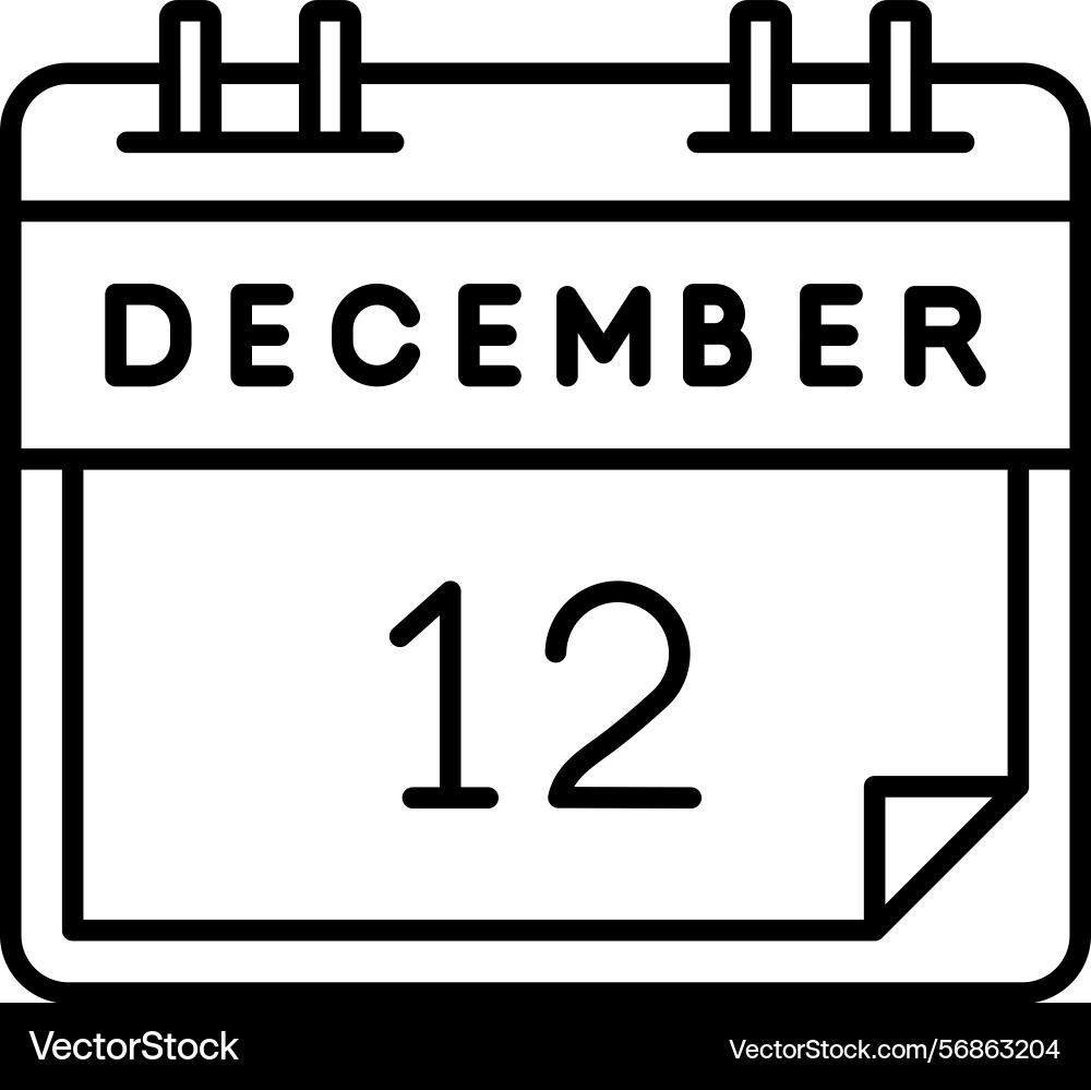 December 12 icon Royalty Free Vector Image - VectorStock