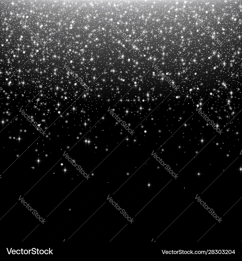 Falling stars effect silver stardust Royalty Free Vector