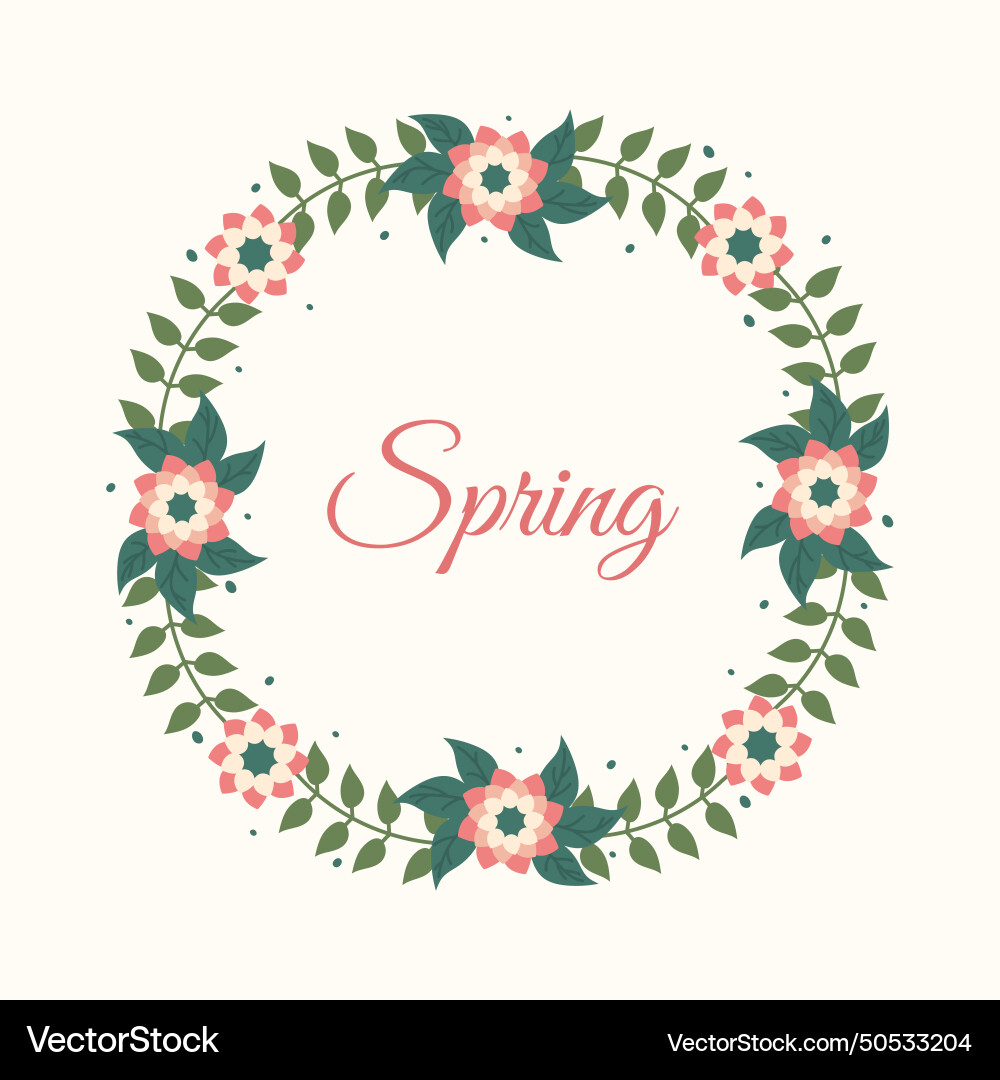 Hand drawn spring floral frame simple botanical Vector Image