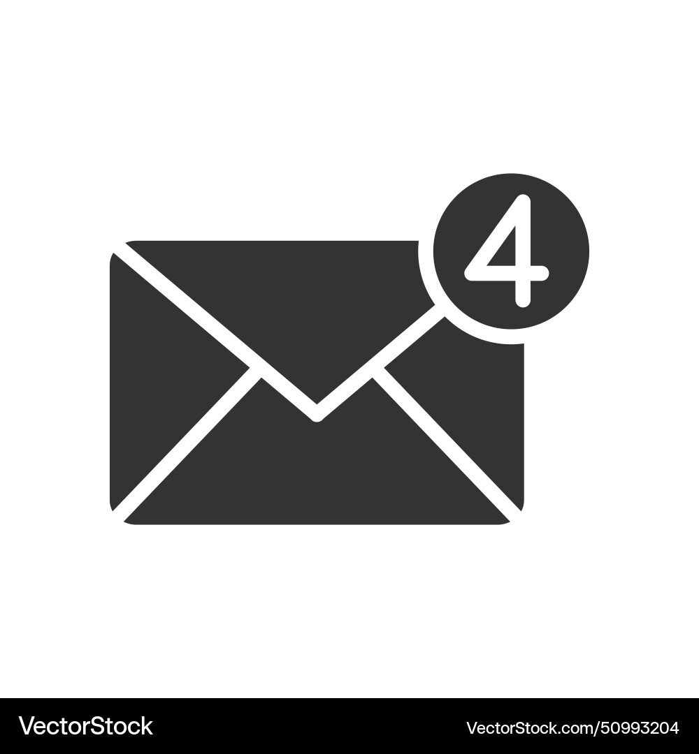Incoming messages glyph icon isolated Royalty Free Vector