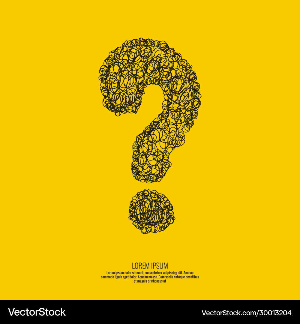 Question mark hand drawn Royalty Free Vector Image