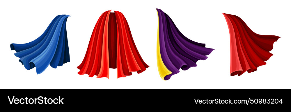 Superhero cape and cloak fabric cover set Vector Image