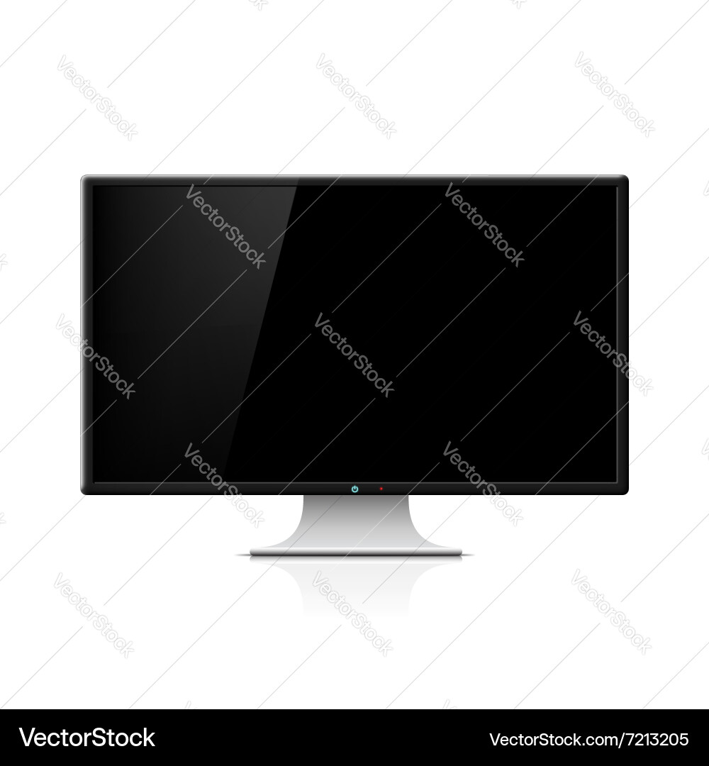 Black monitor with stand Royalty Free Vector Image