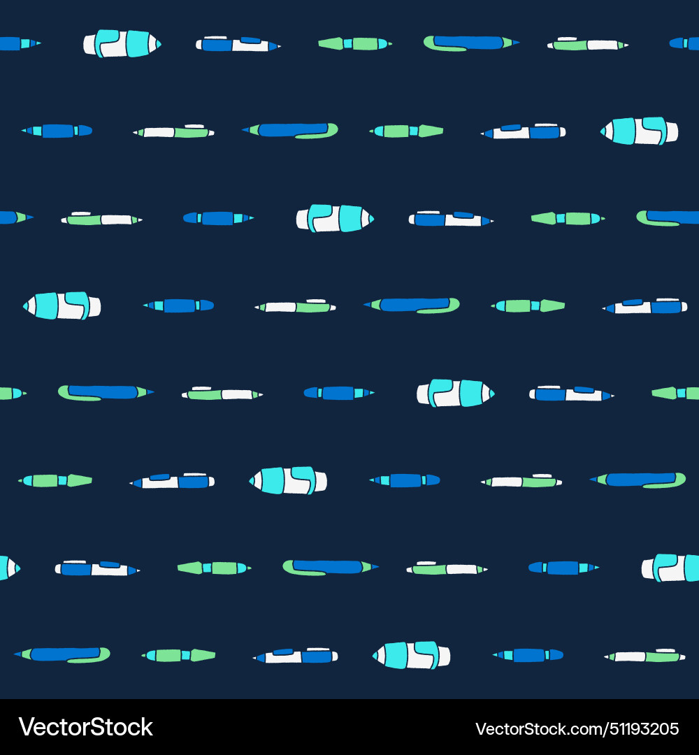 Bunch of cartoon pen seamless pattern design Vector Image