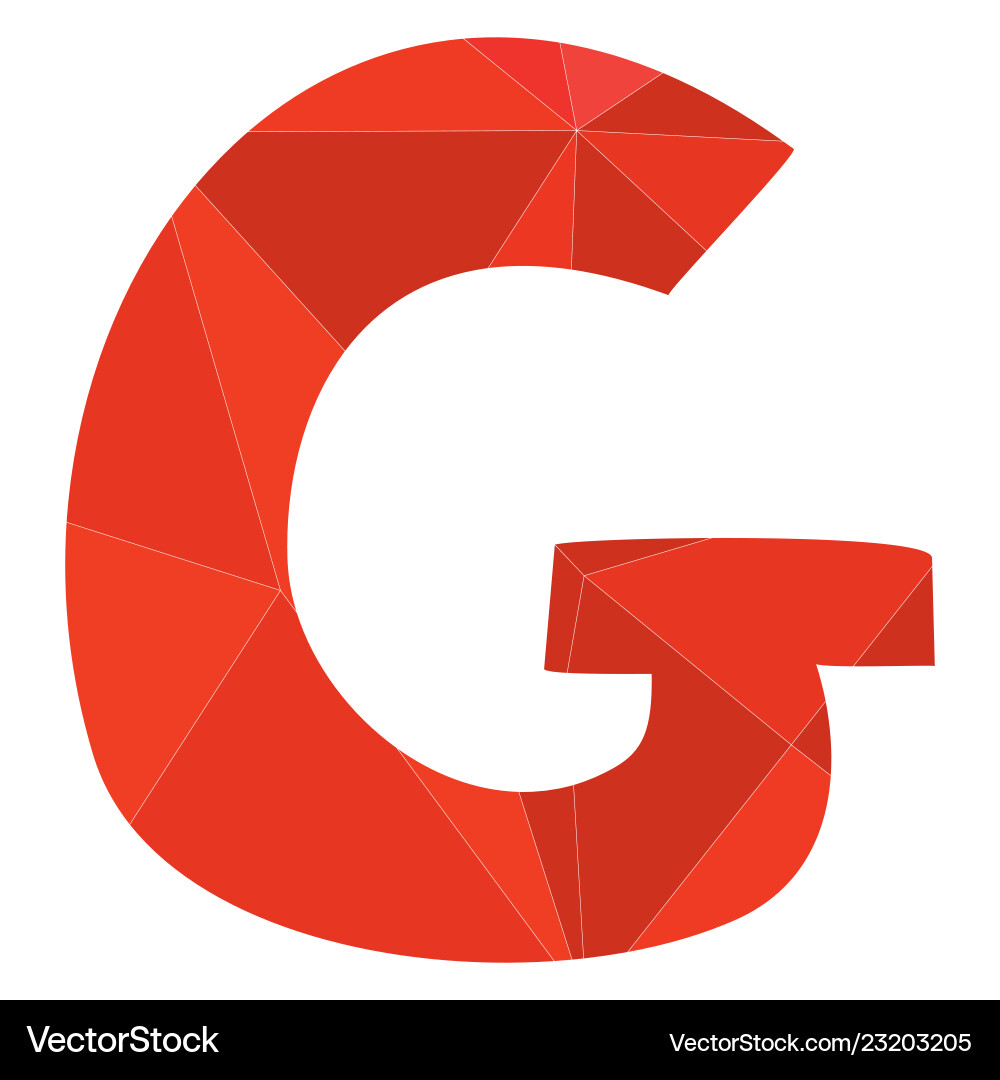 G red alphabet letter isolated on white background