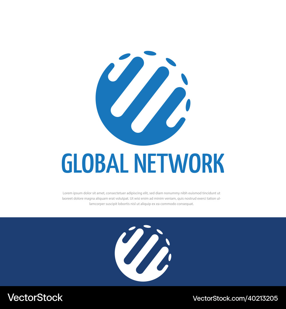 Global logo network globe design Royalty Free Vector Image
